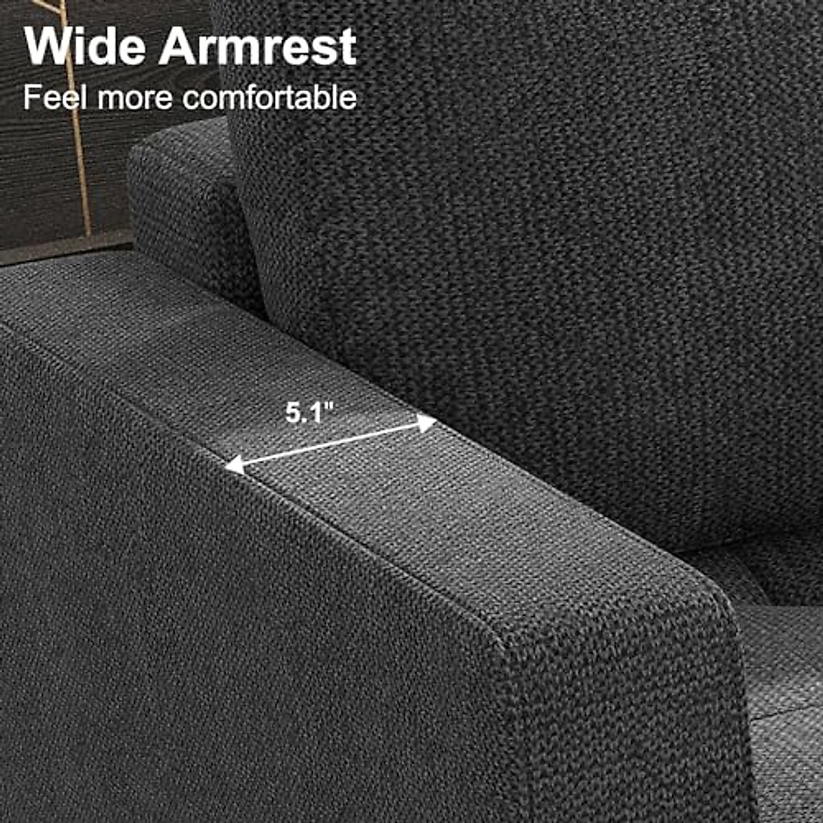 Belffin Fabric Side Armrest for Sectional Modular Couch Armrest Module for Modular Couch Sectional Sofa Dark Grey