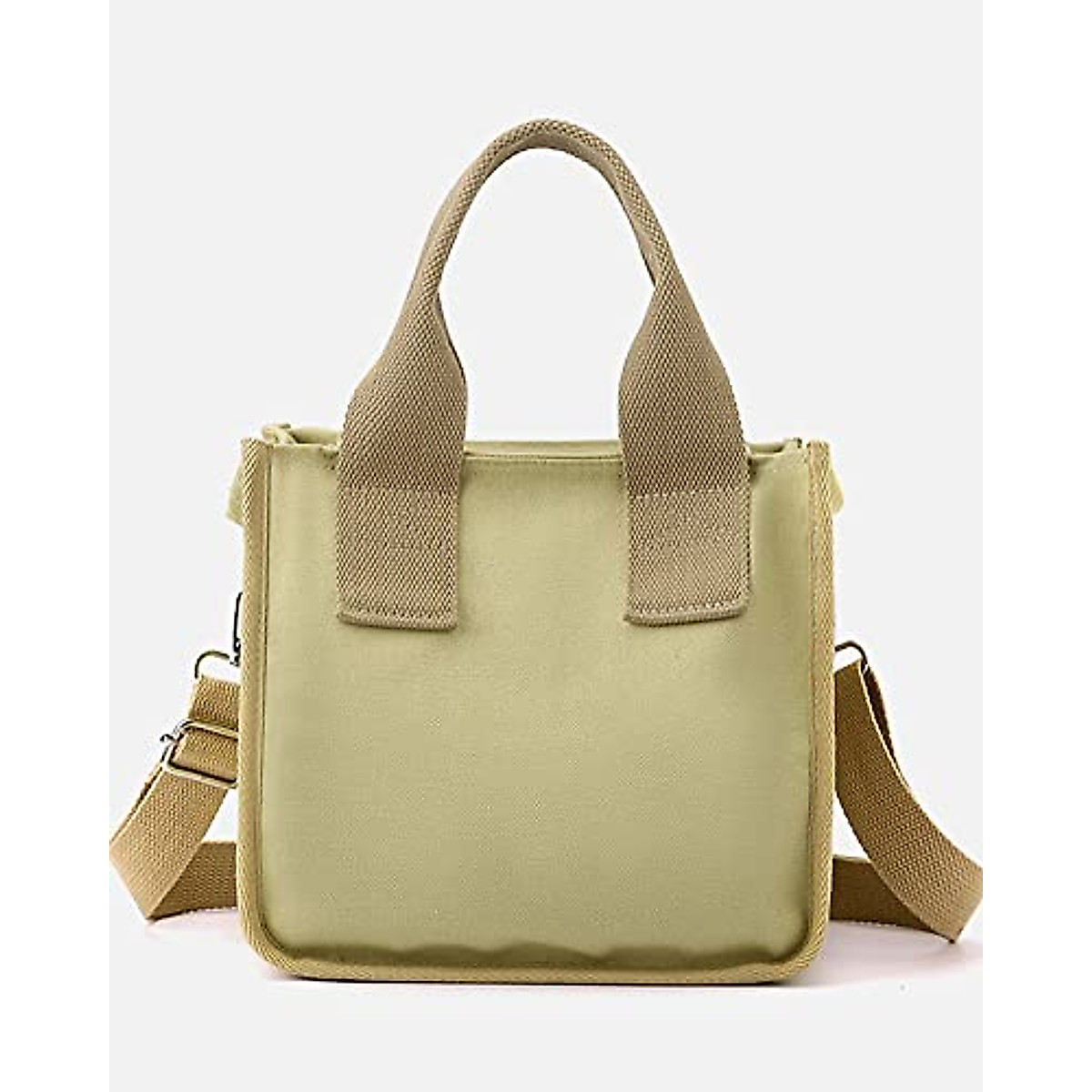 Women Canvas Tote Bag Classic Small Square Crossbody Bag Shoulder Bag for Work School
