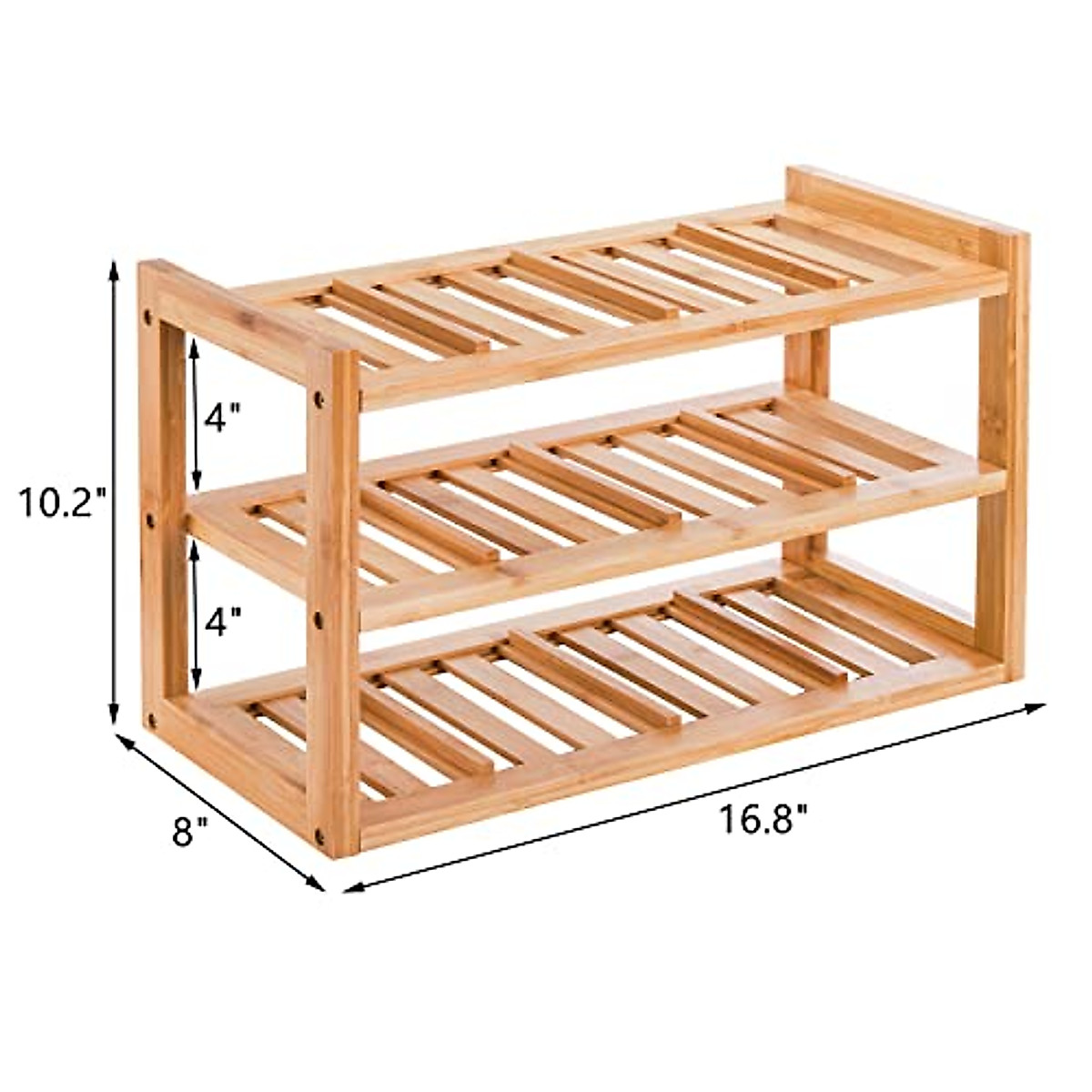 ZEAYEA Water Bottle Organizer, Bamboo Water Bottle Holder Stand, 3-Tier Bottle Storage Rack for Kitchen Countertop, Pantry, Cabinet, Tabletop