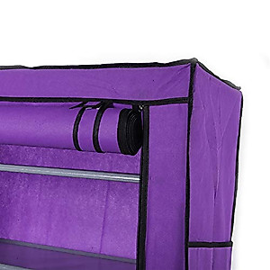 Shoe Rack Storage Organizer Cabinet Nonwoven Fabric Cover 10-Tiers 9-Compartment (Purple)