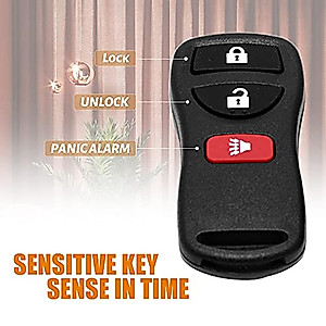 VOFONO Keyless Entry Remote Car Key Fob Car Fits for Nissan Frontier / Armada / Murano / Pathfinder / Titan / Versa / Xterra / Quest , Infiniti QX4 / FX35 / FX45 FCC ID: KBRASTU15, CWTWB1U733 (2 Pack)