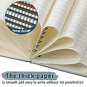 Fuutreo 6 Pack B5 Spiral Notebooks 10.5 x 7.45 Inch College Ruled Journal with Kraft Cover, 70 Sheets (140 Pages) for Study and Office Use(Retro Color)