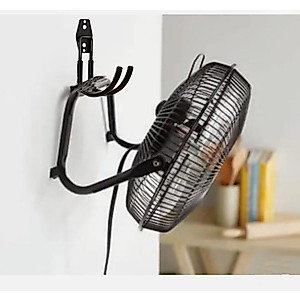 zoele Wall Mounting High Velocity Floor Fan Bracket, Wall Mount Industrial Grade Floor Fan Hook Hanger, Wall Fan Support Hook kit (Black)