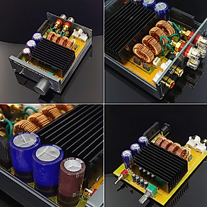 Facmogu TDA7498E Stereo Audio Amplifier Car Audio Amplifier with Power Supply DC 24V 6A,160W x 160W Dual Channel Hi-Fi Amplifier, Mini Class D Integrated Digital Amp Home Speakers (Amplifier+Adapter)