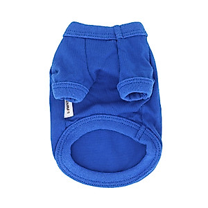 LOPHIPETS 100% Cotton Dog Tee Shirt for Small Dogs Teacup Chihuahua Yorkie Puppy Clothes-Blue/XXS