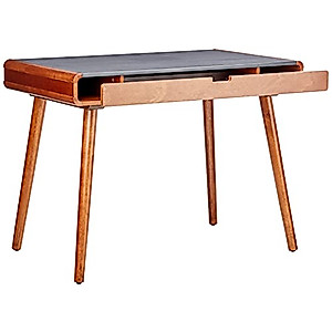 Christopher Knight Home Peninah Mid-Century Rubberwood Writing Desk, Charcoal Grey / Medium Brown