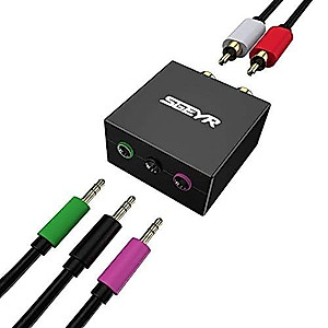 SGEYR 5.1 Audio Console Adapter Convert Stereo RCA to 3 x 1/8 (3.5mm) Jack Bidirectional Conversion for 5.1 Multimedia Speaker