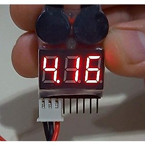 CAMWAY 5PCS 2in1 1-8s Lipo Battery Voltage Tester,RC Low Voltage Buzzer Alarm+ Digital Battery Capacity Tester RC Cellmeter-7 Lipo Battery Tester LCD Battery Checker Controller