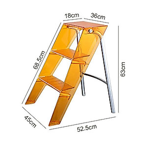 Tightstore Step Stools for Adults, 3 Step Ladder Folding Step Stool, Folding Stools for Adults Portable, Acrylic 3 Step Ladder, with Ladder and Stool