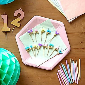 Talking Tables Pack of 16 - Size 10cm Pastel Birthday Candles Make Your Cake Extra Special This Year.