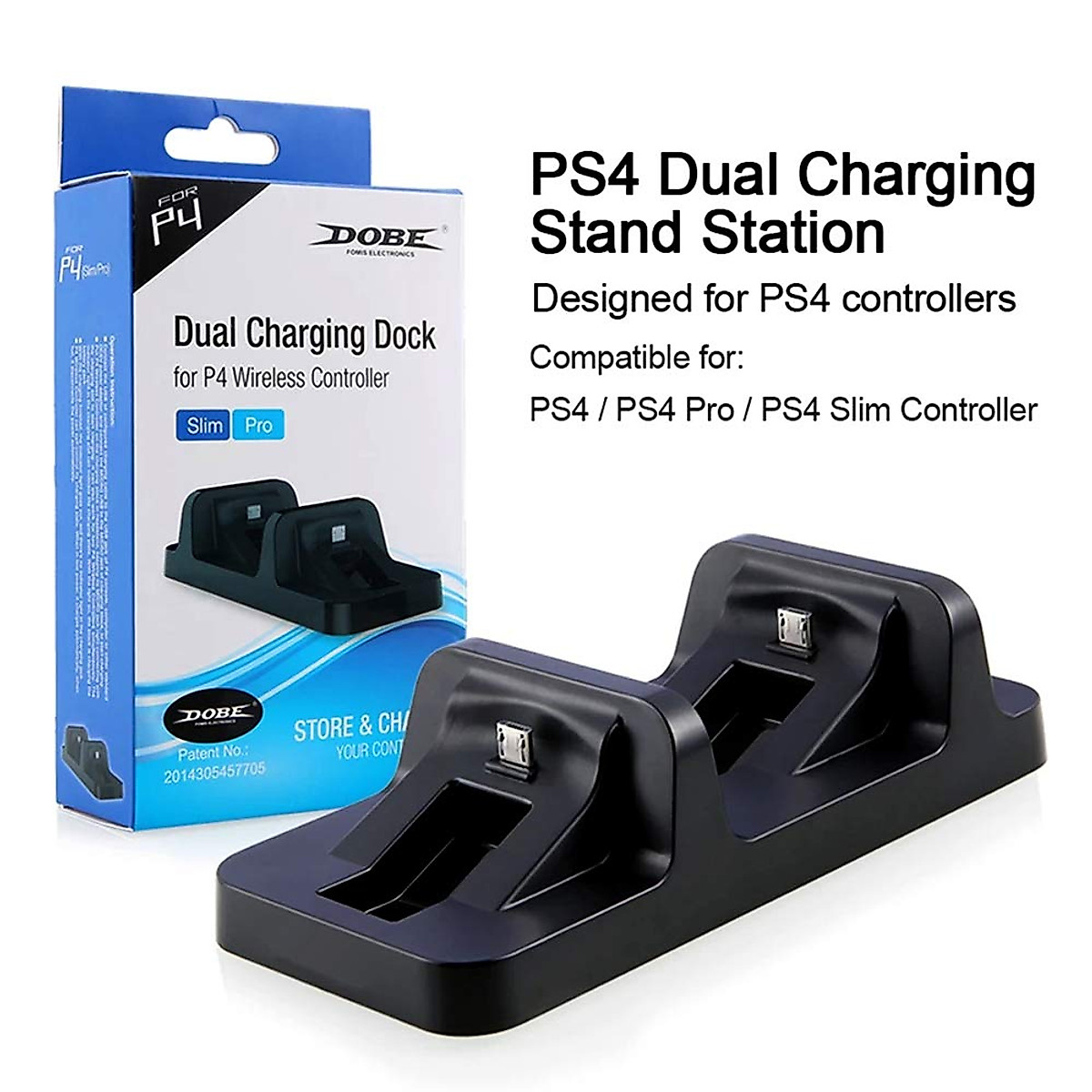 PS4 Controller Charger Dual Charging Station Dock for PlayStation 4 DualShock Controllers(PS4, PS4 Pro, PS4 Slim)