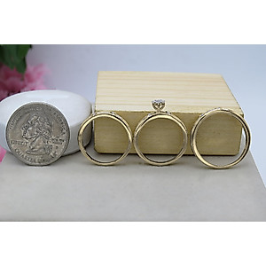 Dazzlingrock Collection 0.50 Carat (ctw) Round White Diamond Unisex Cluster Engagement Trio Ring Set in 14K Solid Yellow, W-7.5 & M-13