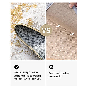 ILANGO 5 x 7 Area Rug for Living Room Bedroom Washable Rugs with Non Slip Backing High Traffic Indoor Carpet for Dining Room Dorm Non-Shedding & Fade Resistant Modern Rugs (Golden)