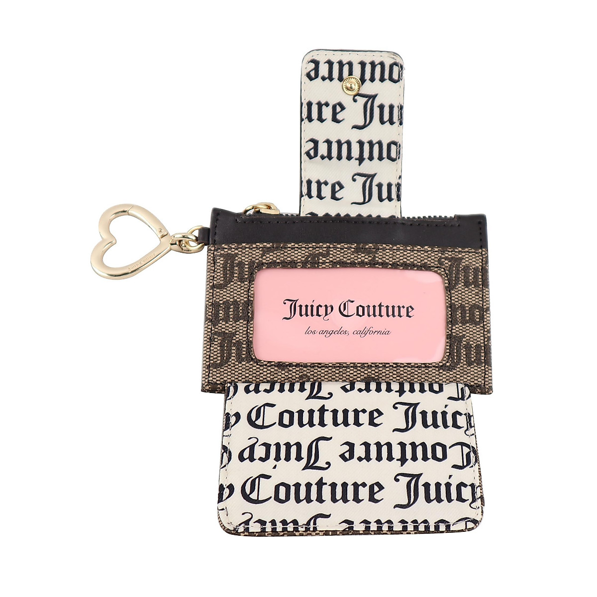 Juicy Couture My Heart Will Go On Tab Elongated Card Case Status Taupe Brown One Size