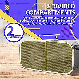 Thelivingstar Kitchen Utensils Drying Rack Stainless Steel Flatware Silverware Caddie Holder Basket Organizer with Hook (Medium-2 Compartments)