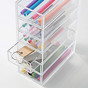 MUJI Acrylic 6-Drawer Storage Box, 8.7 cm Width x 17 cm Depth x 25.2 cm Height