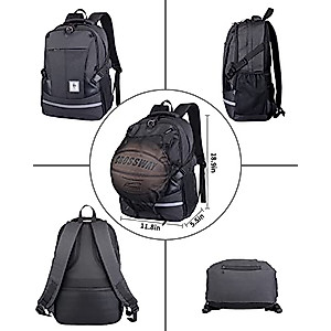 Fanwoli Business College School Backpack Fits 15.6 Inch Laptop,Durable Basketball Backpacks,Travel Laptop Backpack with USB
