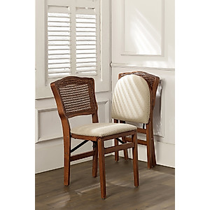 Stakmore French Cane Back Folding Chair Finish, Set of 2, Fruitwood