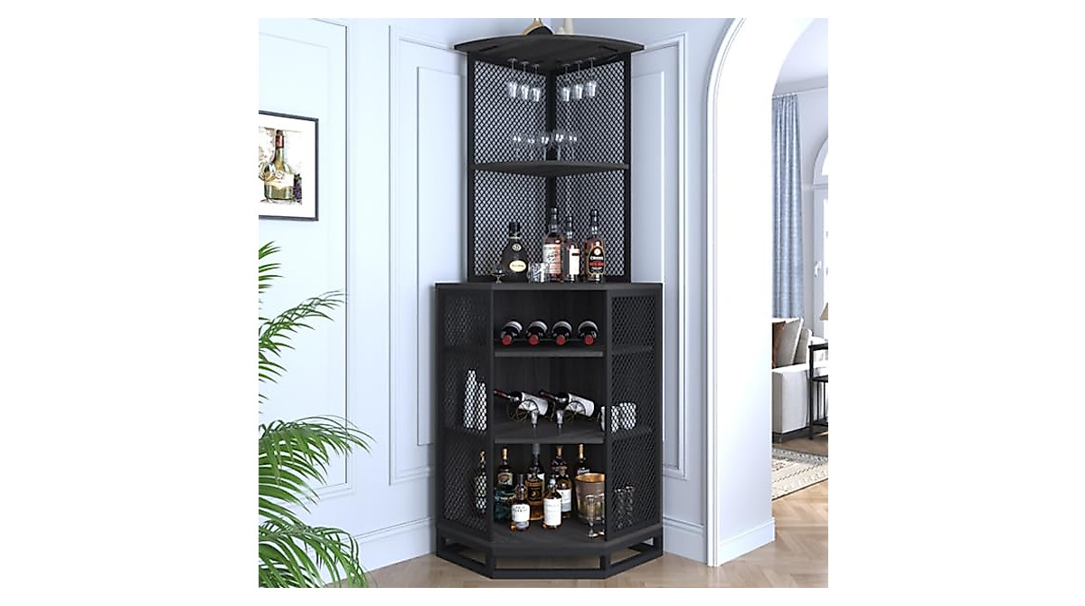 IBF Tall Corner Bar Cabinet - Stylish & Space-Saving Solution