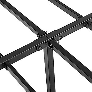 HAAGEEP 18 Inch Queen Bed Frame No Box Spring Needed High Platform Bedframes with Storage Size Black Metal