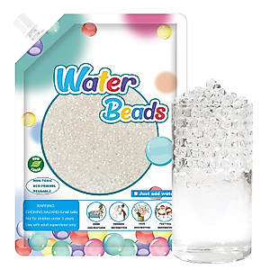 Jacisk 120,000 Clear Water Beads, Transparent Water Gel Beads for Vase Filler, Christmas Decoration, Wedding Centerpiece, Floating Candles, Planting, Floral Decoration