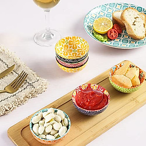 Metahom Ceramic Dipping Bowls, Dipping Sause Dish for Soy Sauce, 3 Inch Mini Bowl Set for Condiments, Sushi, Appetizers, Side Dish, Set of 6