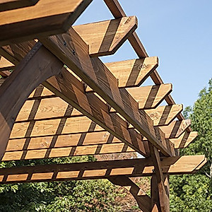 Backyard Discovery 12' by 10' Cedar Wood Pergola, Wind Secure, Strong, Quality Made, Rot Resistant, Concrete Anchors, Spacious for Outdoor Patio, Deck