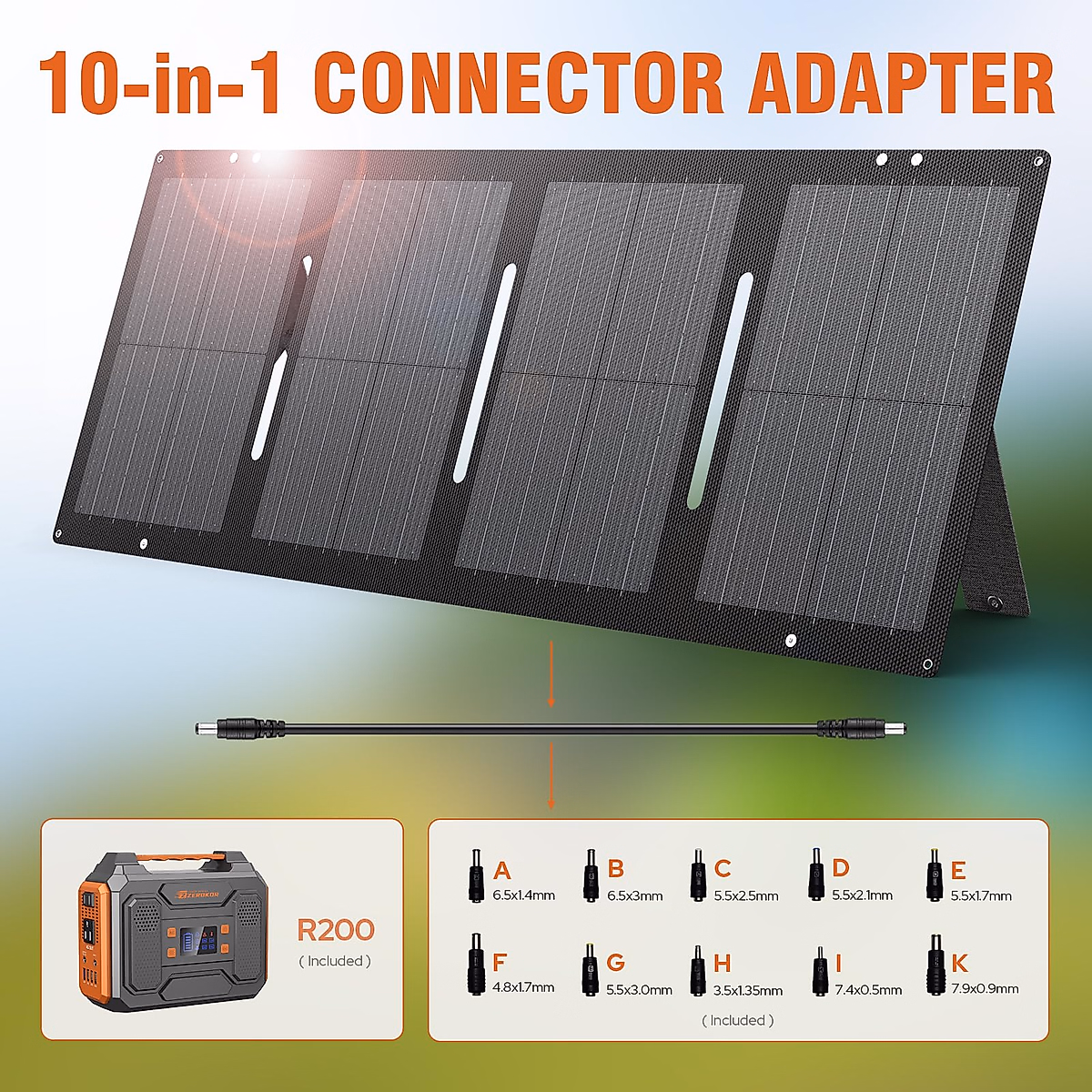 Portable Solar Generator, 300W Portable Power Station with Foldable 60W Solar Panel, 110V Pure Sine Wave, 280Wh Lithium Battery Pack with DC AC Outlet for Home Use, RV, Outdoor Camping Adventure