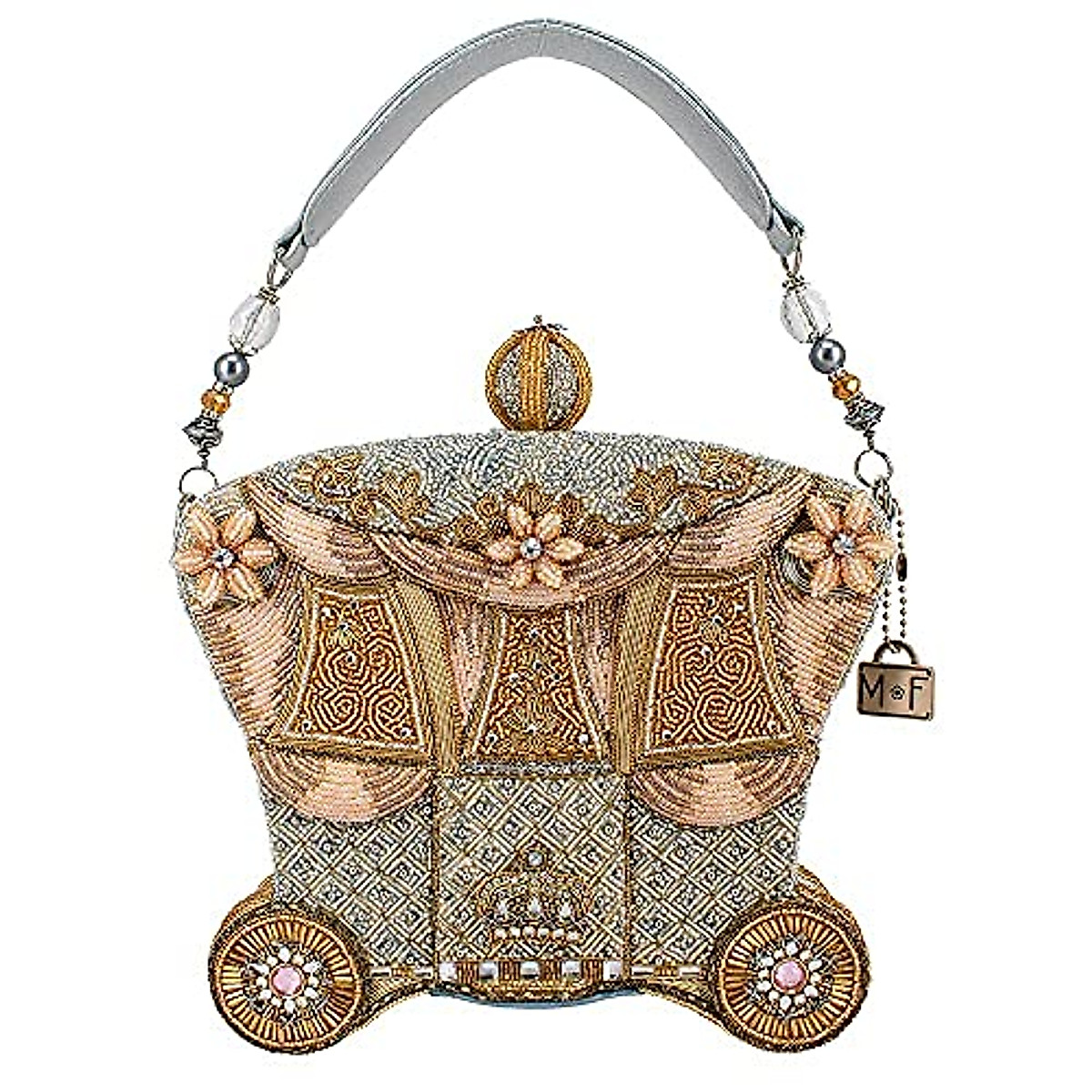 Mary Frances Royal Ride Top-Handle Princess Carriage Handbag, Silver
