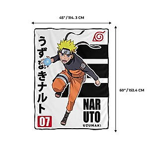 JUST FUNKY Naruto Shippuden Akatsuki Fleece Throw Blanket | 45 x 60 Inches Licensed Merchandise | Great for Anime Fans, Stealth Missions, & Leaf Village Secrets | Soft, Warm & Durable