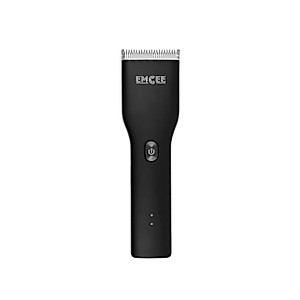 Emcee Cordless Hair Clipper with Adjustable Blade and Guide Comb, Shaver, Storage Bag, Cleaning Brush, Lubricant Oil, USB Type C Charging Cord