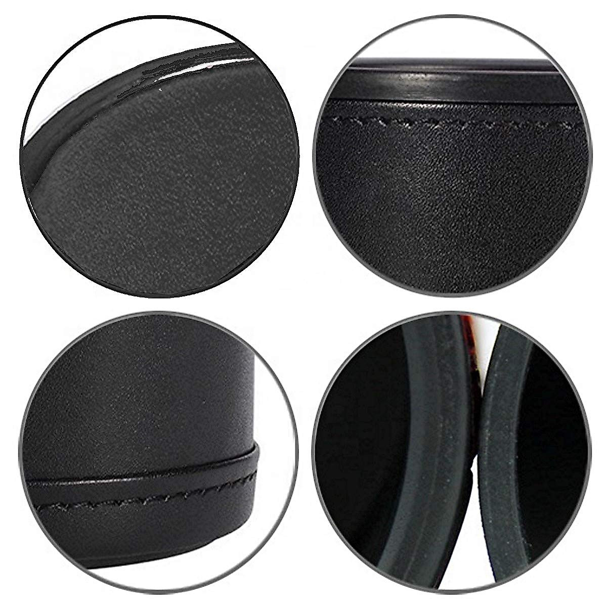 Cyber-Deals Black PU Leather Black Felt Lined Dice Cup with White Poker (Clubs Ace) & Pip Dice in Storage Pouch Set (1 Set)