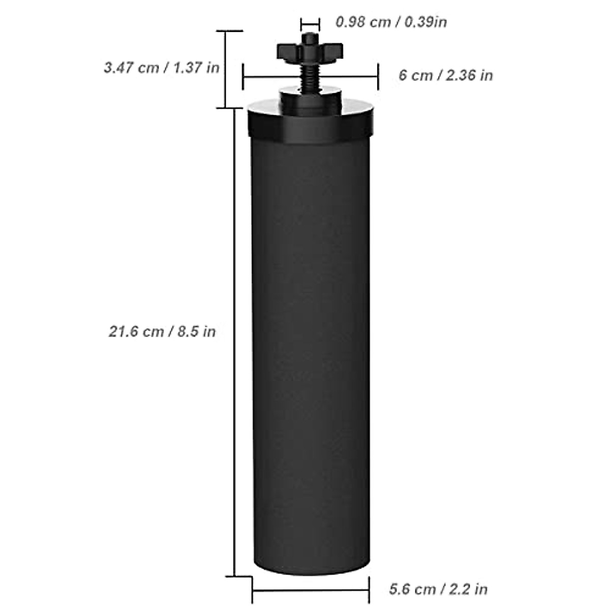 Huining 2PCS Black Water Filters for Household Water Bucket Water Filtration System Gravity Water Filter System Water Purifier Survival Compatible With Berkey Water Filter System
