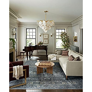 Loloi Jean Stoffer x Bradbury Collection, Ocean & Gold, 10'-0" x 14'-0" Area Rug – Modern & Traditional Area Rugs for Living Room Bedroom Entryway & Hallway No Shed High Traffic Area Decor Rug