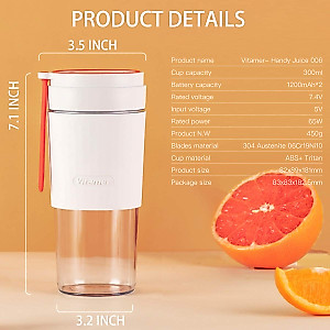 Ycc ice Personal Blender for Shakes and Smoothies with BPA Free Portable USB Rechargeable Juicer Milkshake Blender Conveniently and quickly juice and make milkshakes suitable for carrying around