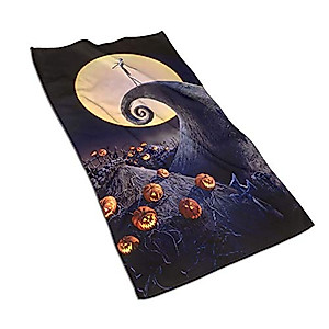 MSGUIDE The Nightmare Before Christmas Hand Towels Ultra Soft Highly Absorbent Bathroom Towel Multipurpose Thin Kitchen Dish Guest Towel for Hotel, Gym and Spa Christmas Decor (27.5" x 15.7")