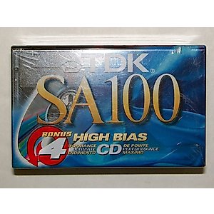 TDK SA100-4 100-Minute High Bias IECII/Type II Blank Audio Cassette (4-Pack)