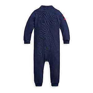 Ralph Lauren Baby Boy Cotton Mesh Polo Coverall Big Pony (24 Months, Cruise Navy)