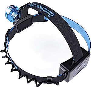 Outdoor Pro Gear LED Headlamp Flashlight [3-AA Batteries Included] Magnifying Lens, Head Lamp for Camping, Caving, Search & Rescue, Super Bright Spotlight Headlight, Emergency Supplies (Blue)