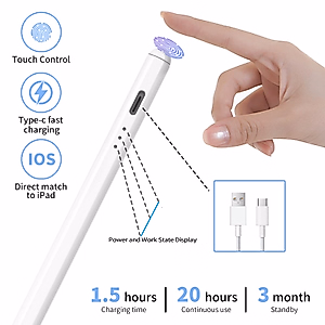Stylus Pen for Apple ipad Pencil: ipad Pencil for ipad 10th 9th 8th 7th 6th Generation ipad Pro 11 iPad 12.9 inch iPad Mini 6th 5th iPad Air 5th 4th 3rd with Palm Rejection & Tilt Sensitive ipad Pen