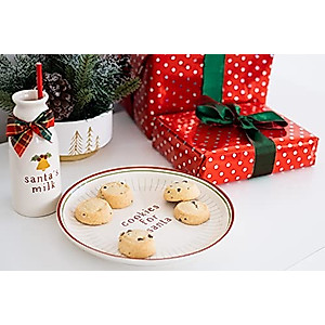 Pearhead Santa Cookie Set, Cookies and Milk Christmas Décor, Cookie Plate Set for Santa, Night Before Christmas Holiday Plate Set, Christmas Decorations