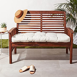 Sweet Home Collection Patio Chair Cushions Outdoor Loveseat Lounge Seat Pads Premium Comfortable Thick Fiber Fill Tufted 44" x 19", 1 Count (Pack of 1), Cream