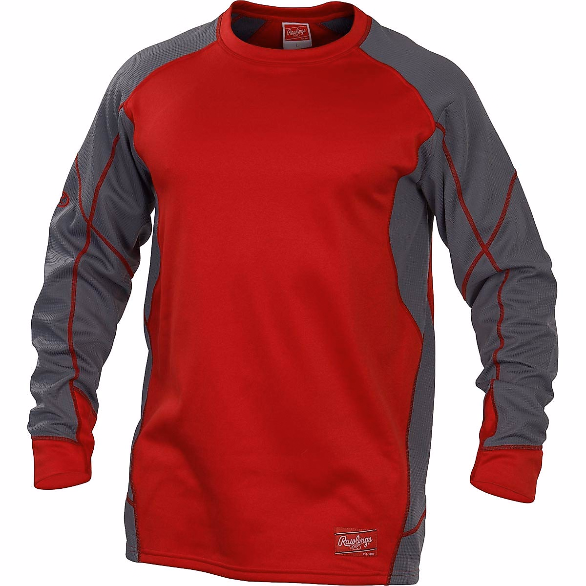 Rawlings mens Rawlings Adult Dugout Series mens Fleece Pullover, Scarlet Red, Large