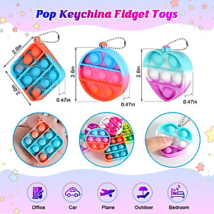 30 PCS Pop Fidget Toys Its Party Favors for Kids 4-8,8-12, 3 Shape Pop Keychain It Kids Bulk Fidgets Toys Small Prizes for Kids Classroom Birthday Toys Party Fidget Pack Popper Toy Gift for Girls Boys
