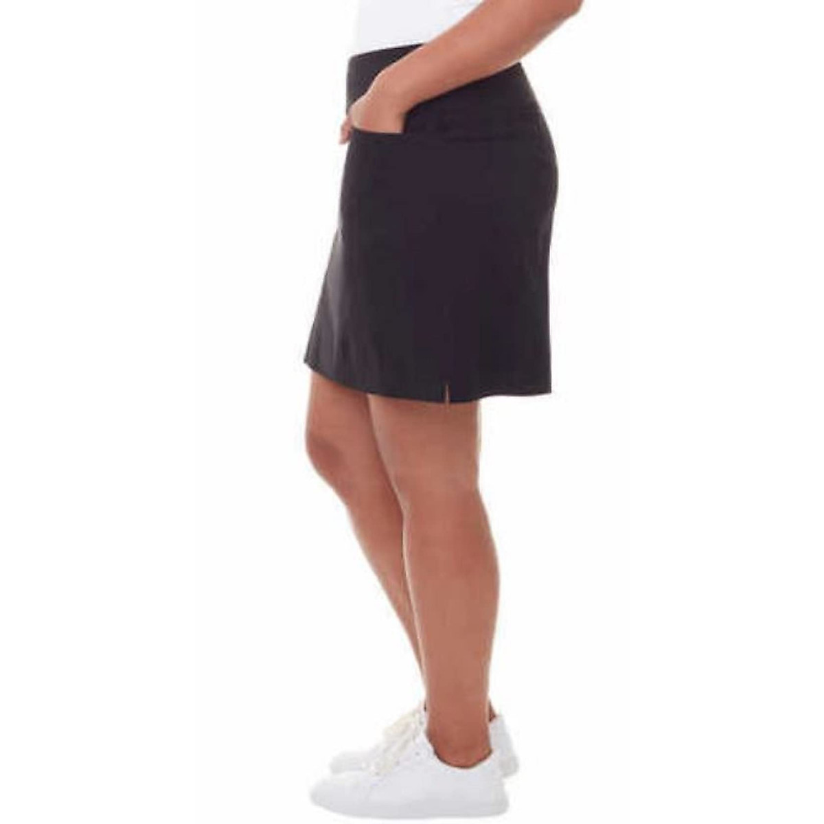 SC&CO Women's Comfortable Stretch Double wraparoand Skort (S, Black)
