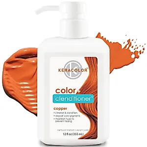Keracolor Clenditioner COPPER Hair Dye - Semi Permanent Hair Color Depositing Conditioner, 12 Fl. Oz.