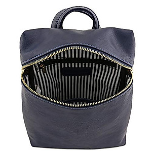 FashionPuzzle Small Versatile Crossbody Backpack (Navy)