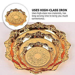 FOMIYES Turkish Ottoman Coffee Tea Beverage Serving Wavy Tray Gold