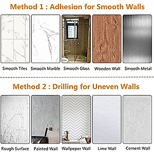 Preziouz 3 Pack Bathroom Organizer with Hooks, Self Adhesive Black Shower Caddy, No Drilling & Stainless Steel, Wall Mounted Shower Shelves for Shampoo and Soap Storage