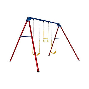 Lifetime 90200 Heavy Duty A-Frame Metal Swing Set, Primary Colors